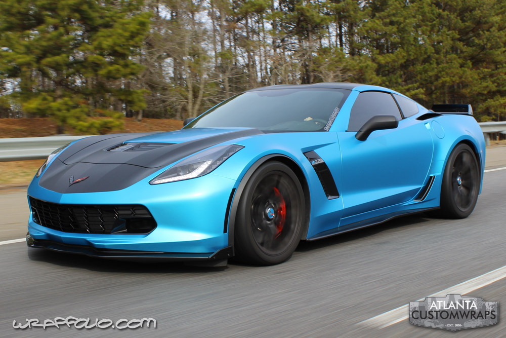 Ocean Shimmer Corvette C7 wrap | Wrapfolio